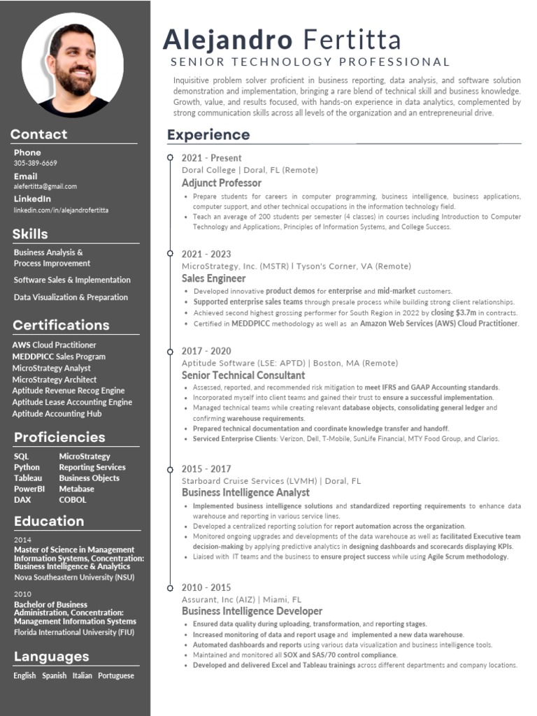 Alejandro Fertitta Resume (CV) | PDF