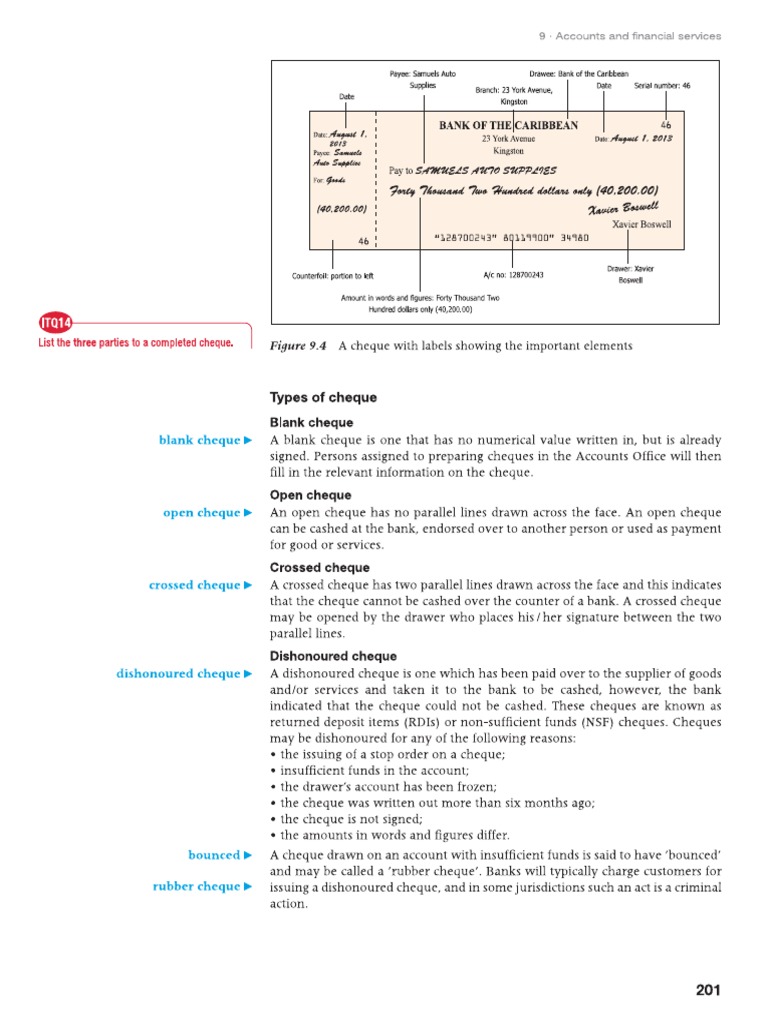 Types of Cheques | PDF