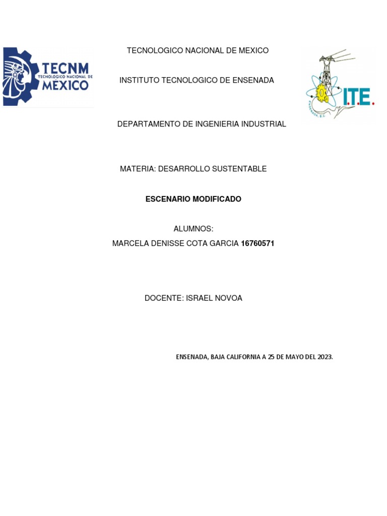 Escenario Modificado | PDF | Sustentabilidad | Desarrollo sostenible