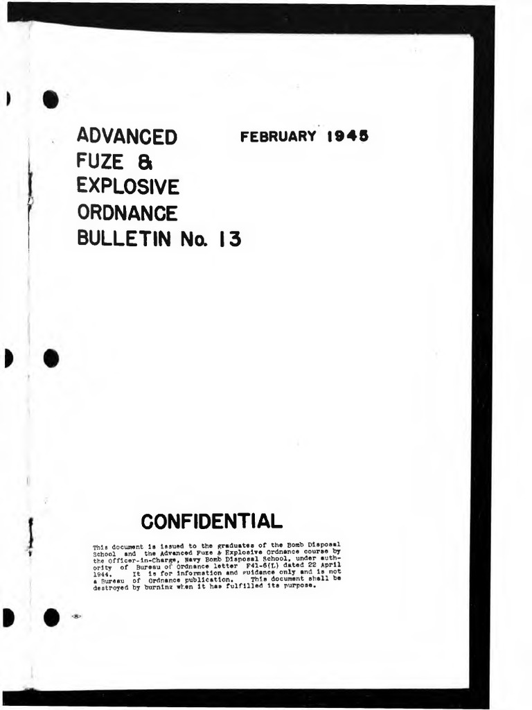 AFEO Bulletin 13 | PDF | Fuze | Shell (Projectile)