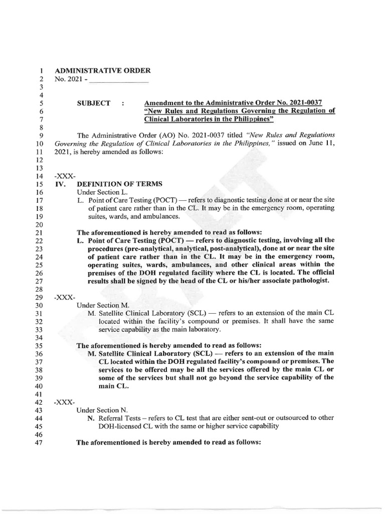 Administrative Order Amendment To The AO | PDF