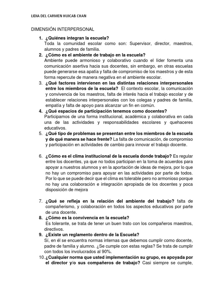 Dimensión Interpersonal | PDF