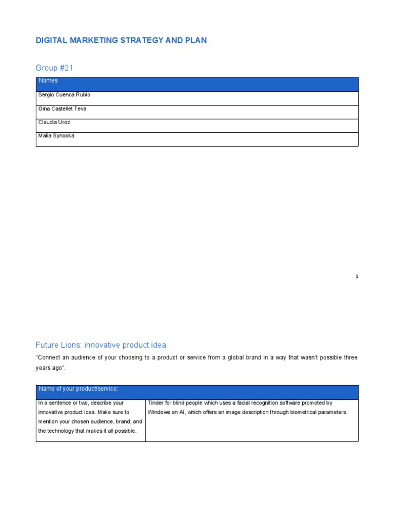 Digital Marketing Strategy and Plan Template | PDF | Digital Marketing ...
