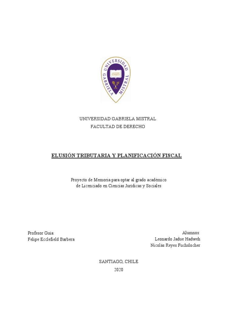 Elusión Tributaria y Planificación Fiscal | PDF | Impuestos | Evasión ...