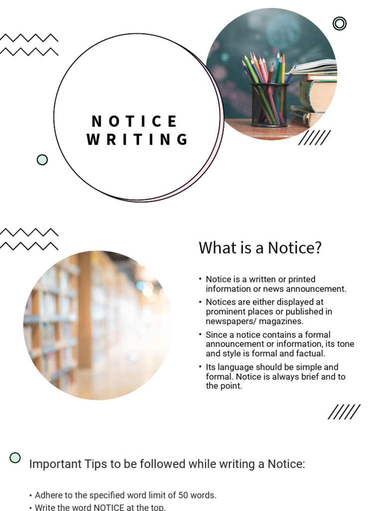 Notice Writing Guide & Tips | PDF | Career & Growth | Language Arts ...