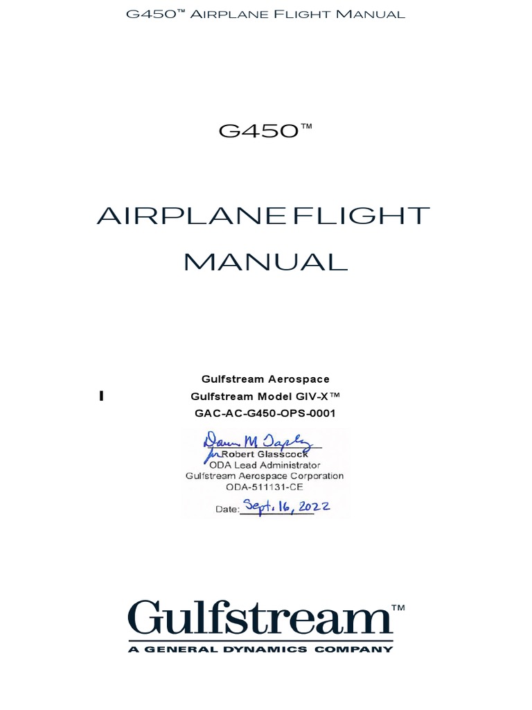 G450 AFM Rev 44, 9 - 16 - 2022 | PDF | Aeronautics | Vehicles