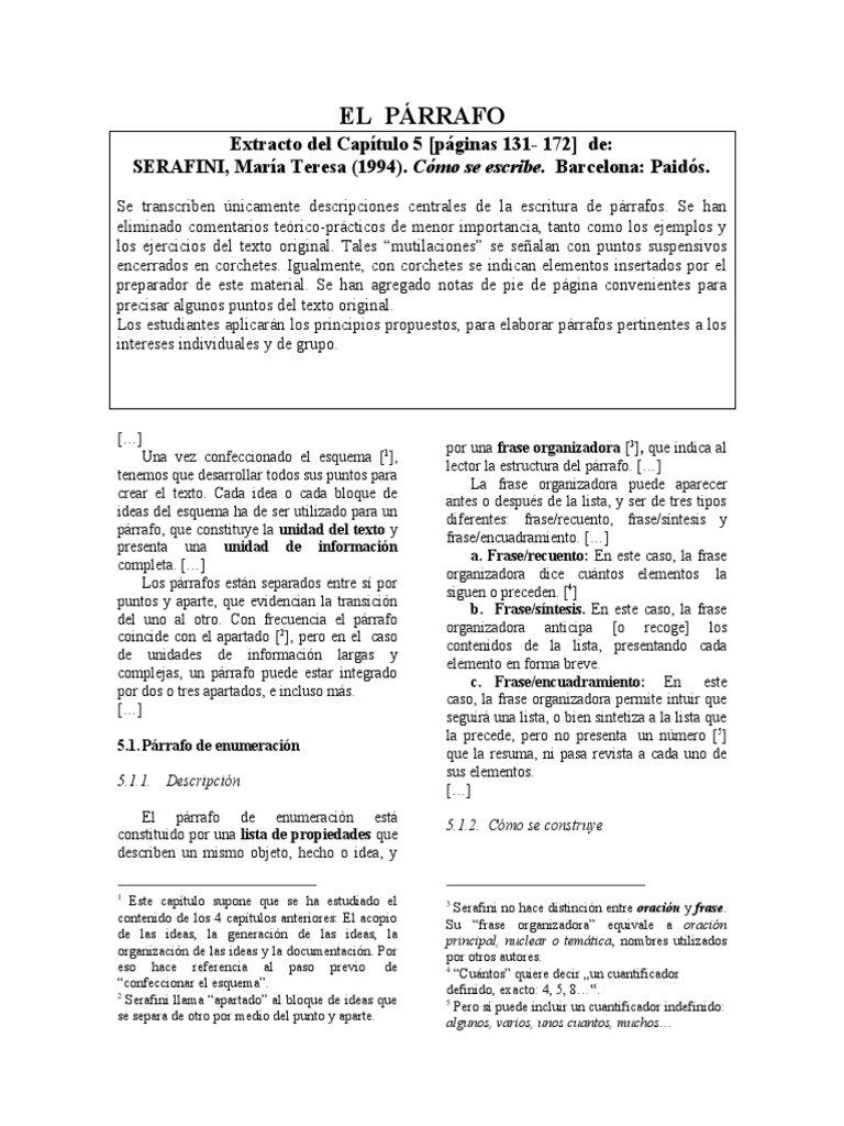 EL-PÁRRAFO-Serafini | PDF