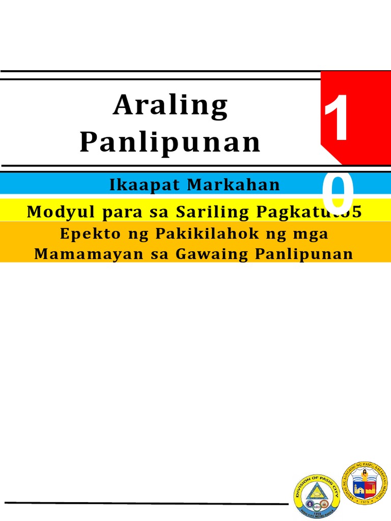 Araling Panlipunan: Ikaapat Markahan Modyul para Sa Sariling Pagkatuto5 | PDF