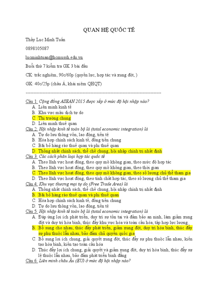 Ghi Chép QHQT | PDF