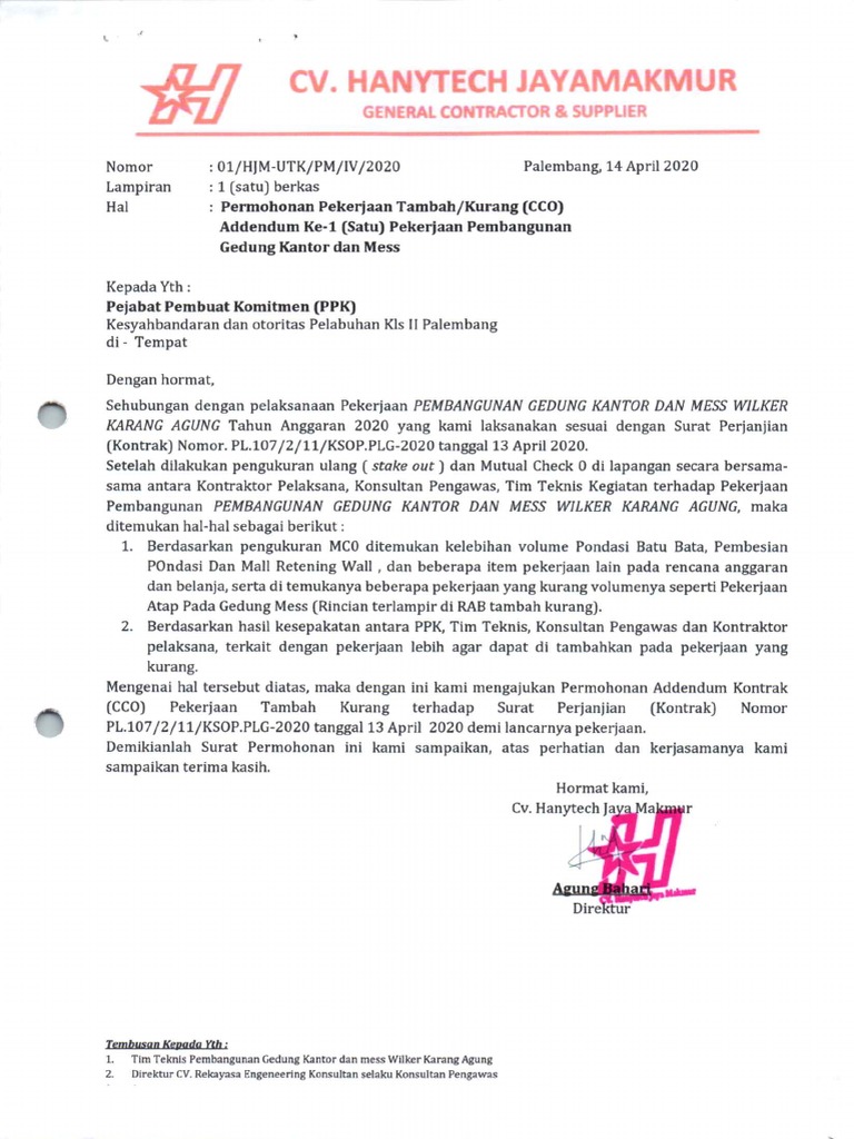 Ba Addendum Tambah Kurang | PDF