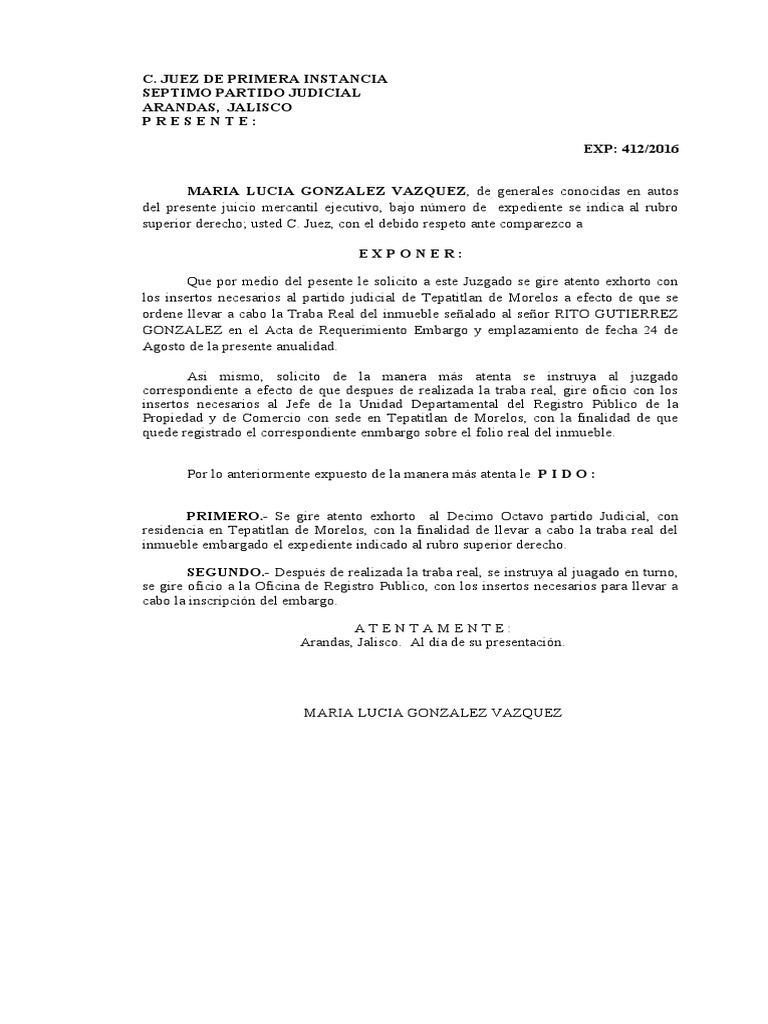 Contestación A Vista RIto Gutierrez Gonzalez | PDF | Ciencias sociales ...