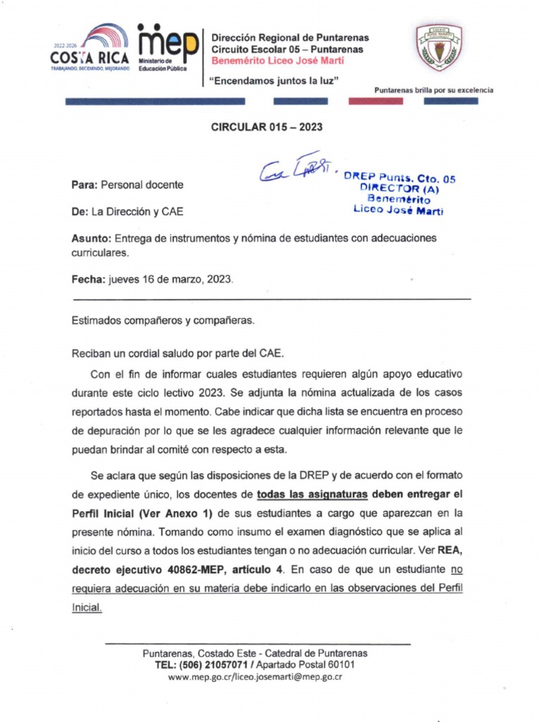 Circular 0015-2023 | PDF