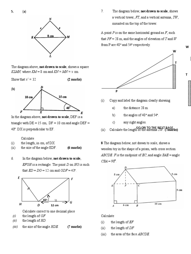 Trigonometry (1) Worksht | PDF | Area | Triangle