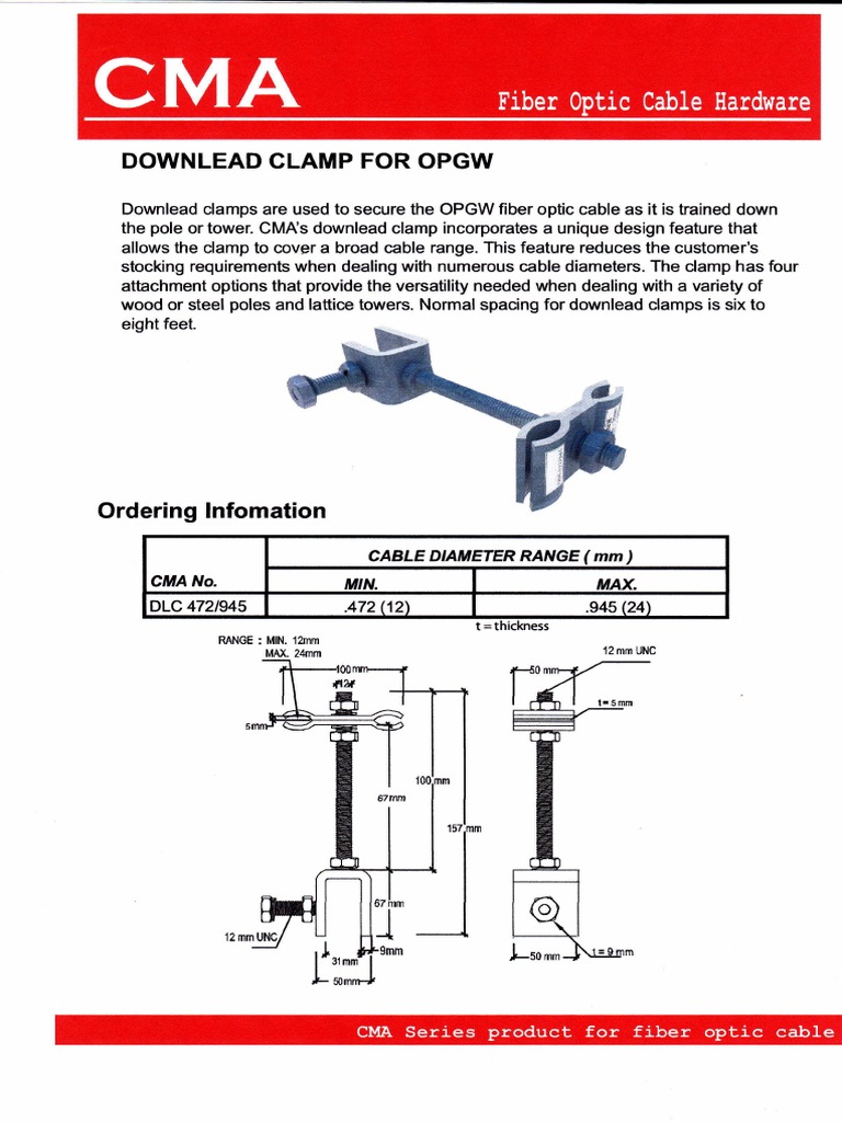 OPGW Downlead Clamp and Dome Closure | PDF