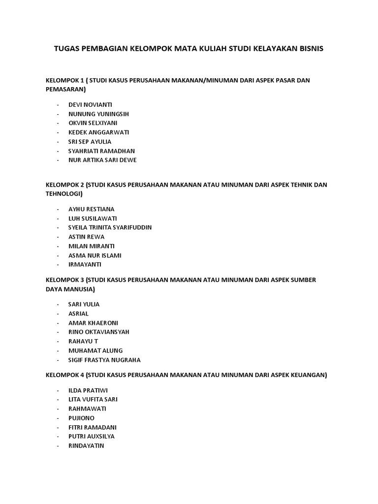 Pembagian Kelompok SKB | PDF