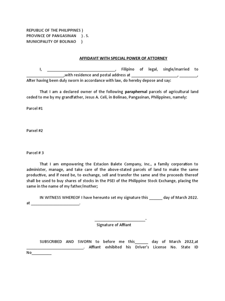 Affidavit With SPA | PDF