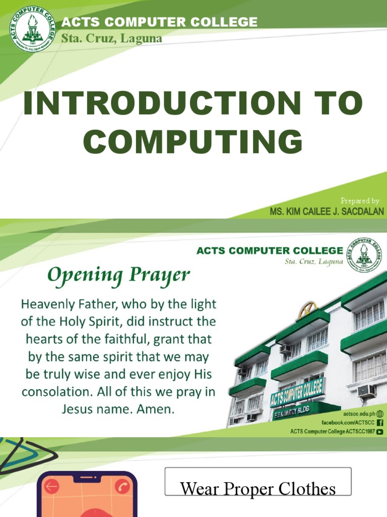 Introduction To Computing Week 3 Pdf Computing Information