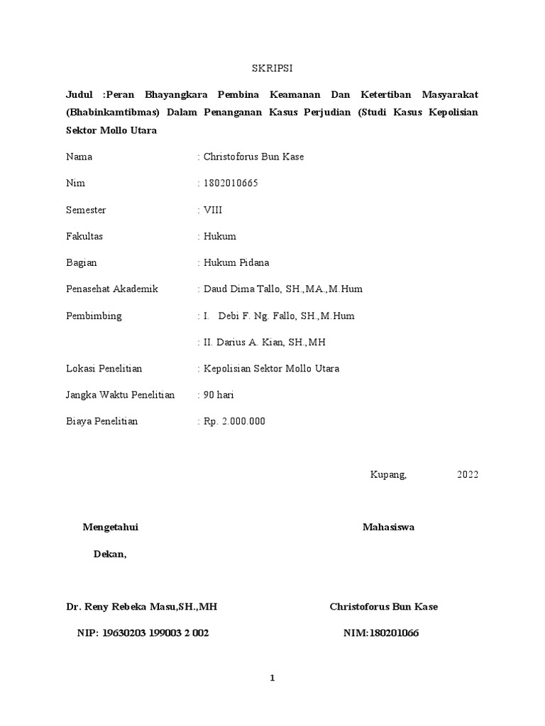 Proposal Christoforus B Kase | PDF | Pengembangan Diri | Sains & Matematika