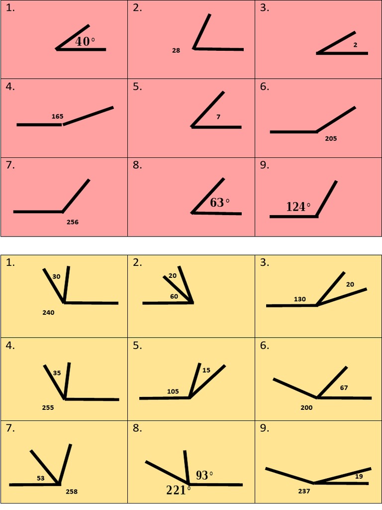 Angles Around A Point Worksheet 1 | PDF