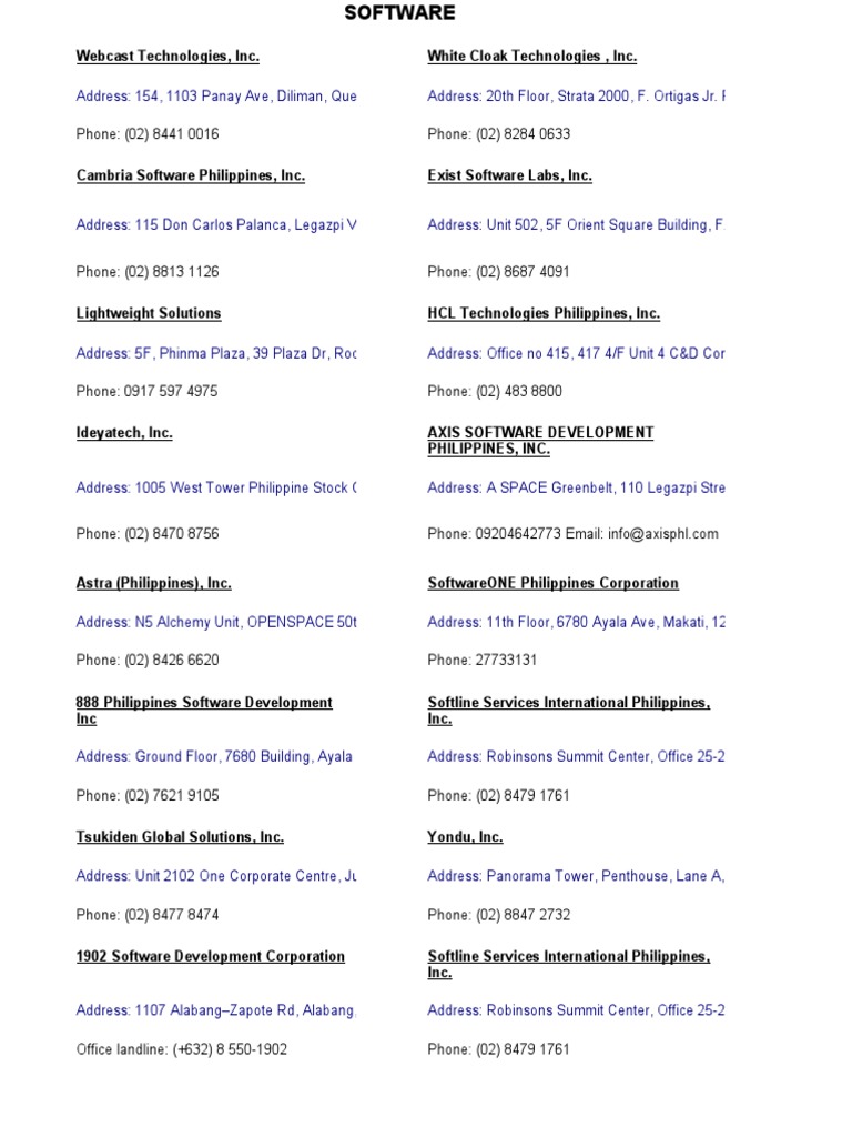 Software | PDF | Metro Manila | Makati