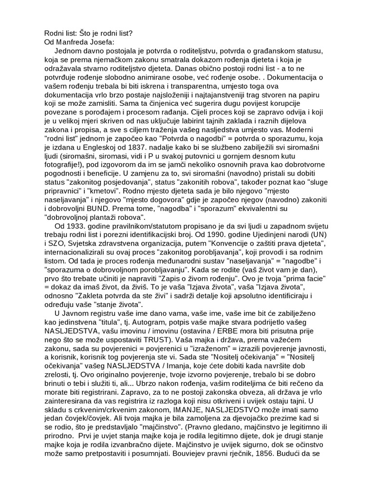 Guburtsurkunde - Rodni list - hr | PDF