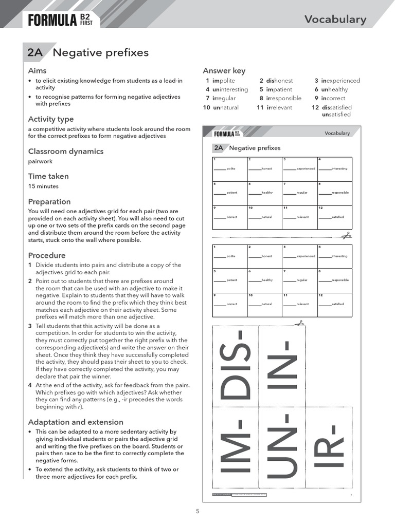 Formula B2 - Unit 2a Photocopiable | PDF | Linguistics | Cognitive Science