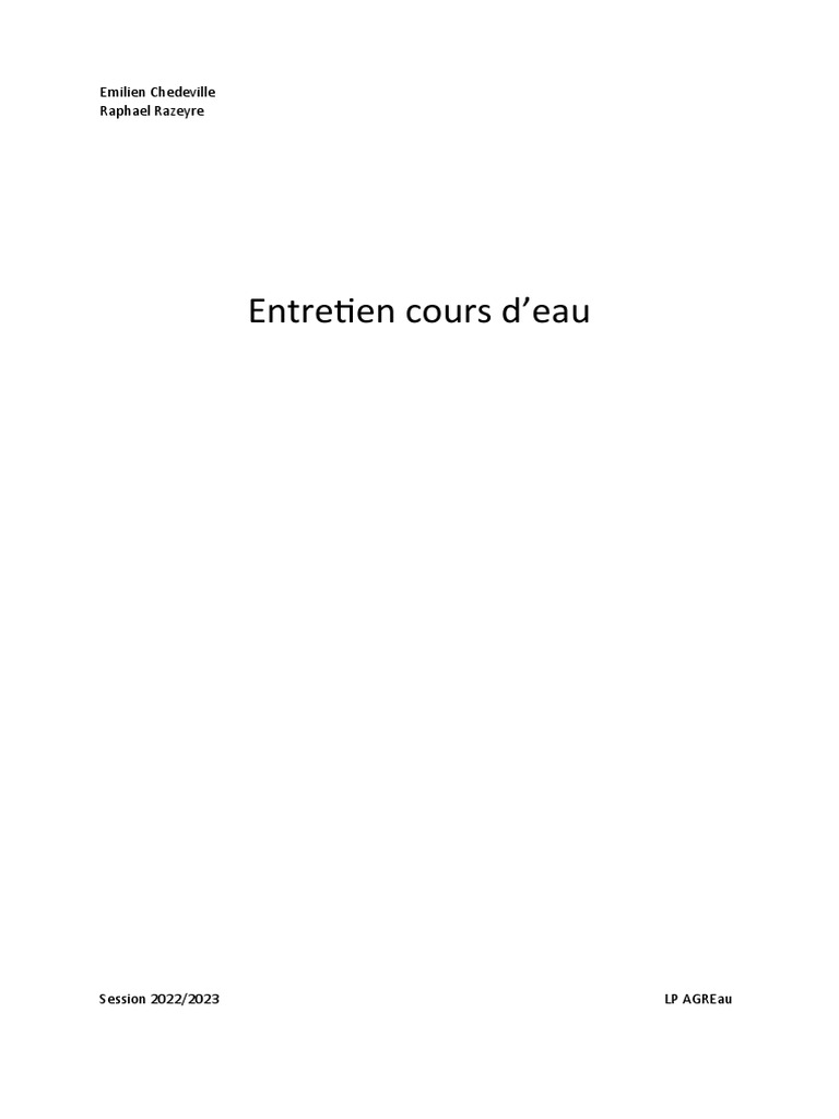 Rapport Cours D Eau | PDF