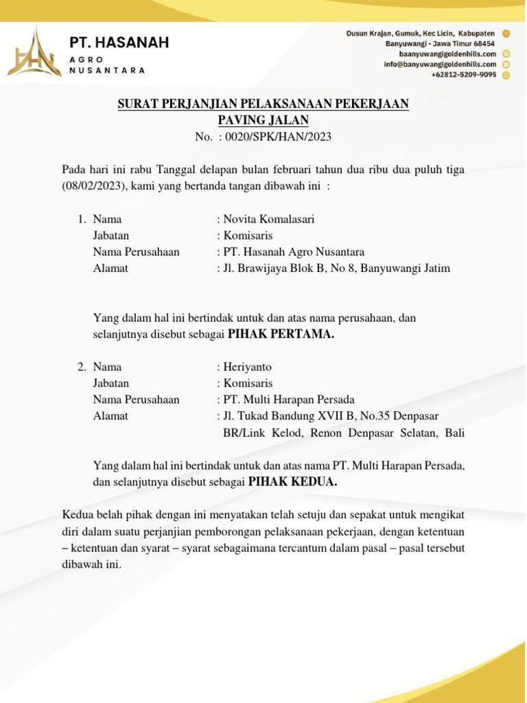 SPK Kontraktor Paving | PDF