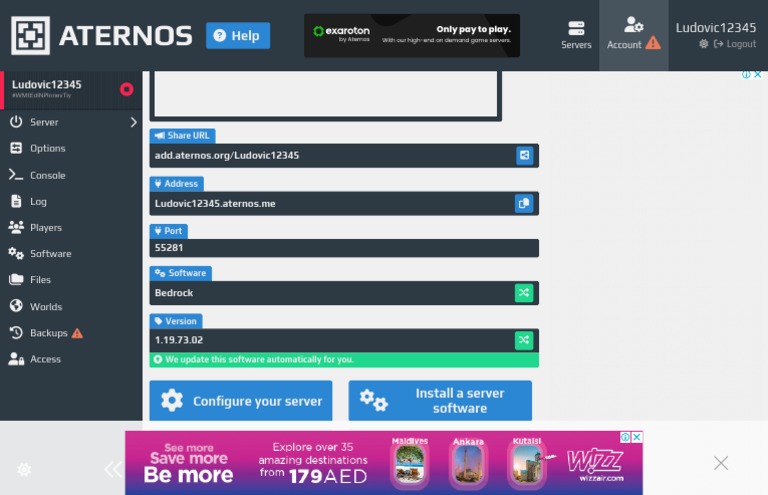 Server Aternos Free Minecraft Server | PDF