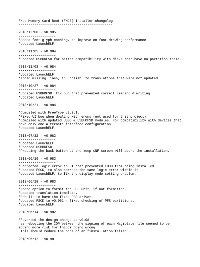 Changelog Installer | PDF | Computer File | File System