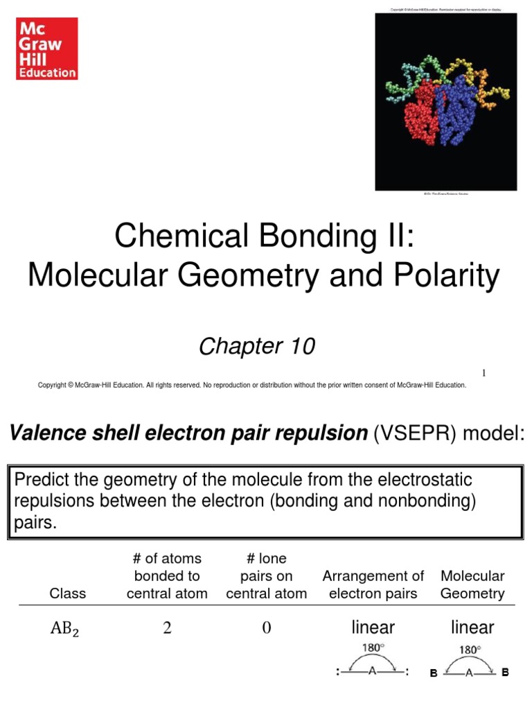 Chapter 10 Chemical Bonding II Molecular Geometry and Polarity | PDF ...