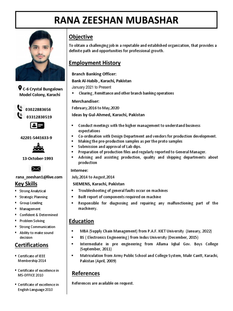 Rana Zeeshan CV | PDF