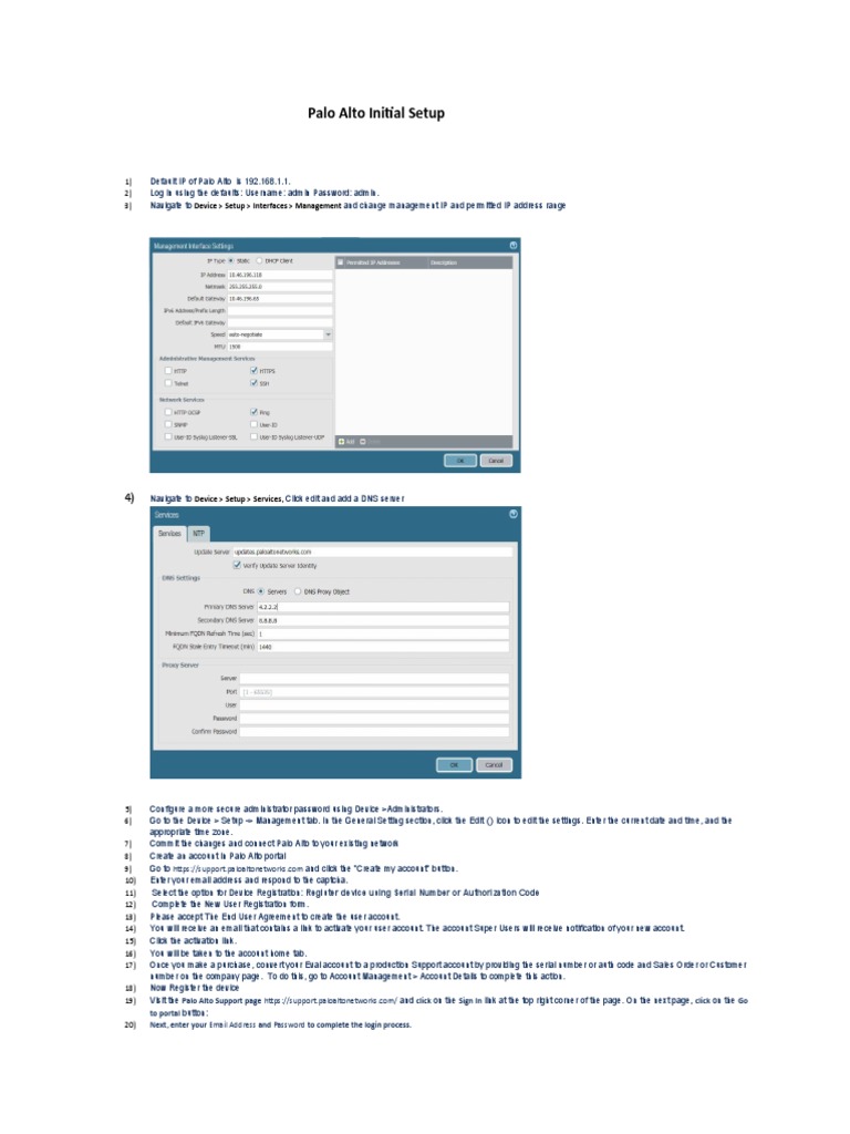 Palo Alto Initial Setup | PDF | Ip Address | I Pv6
