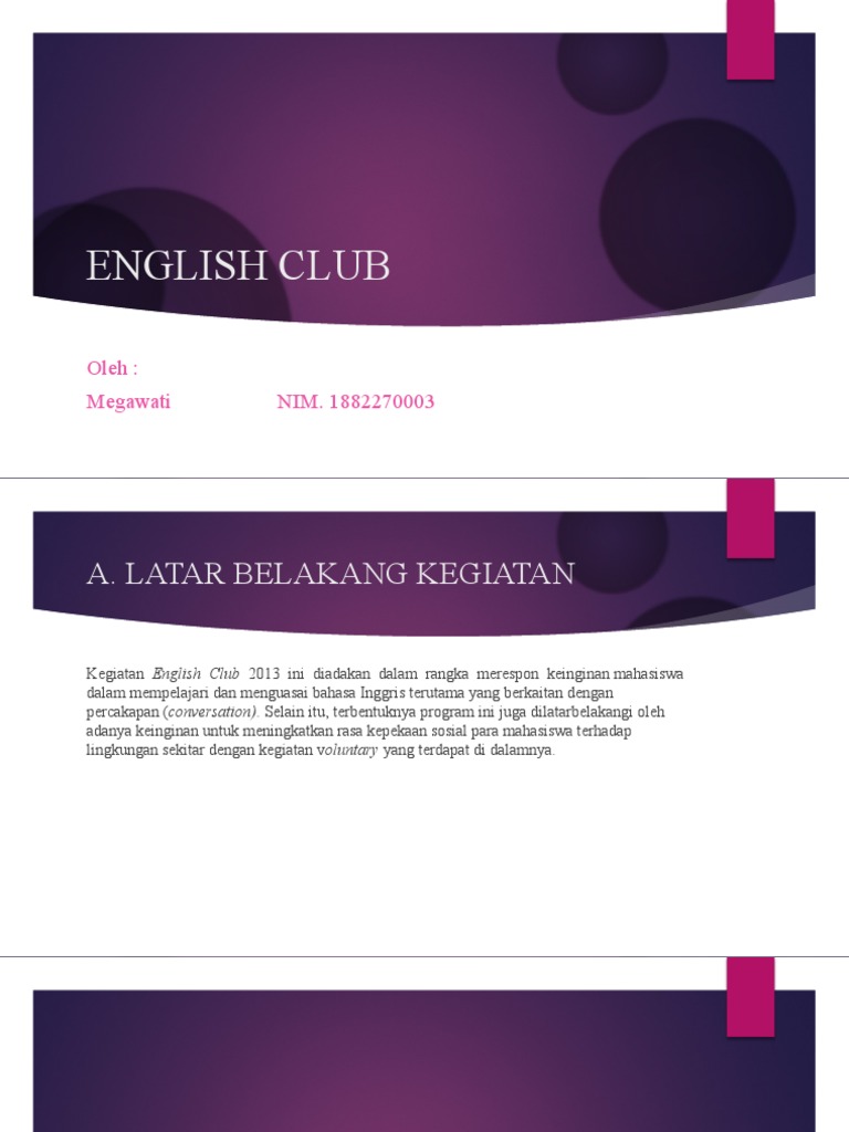 English Club: Pengembangan Bahasa Inggris | PDF