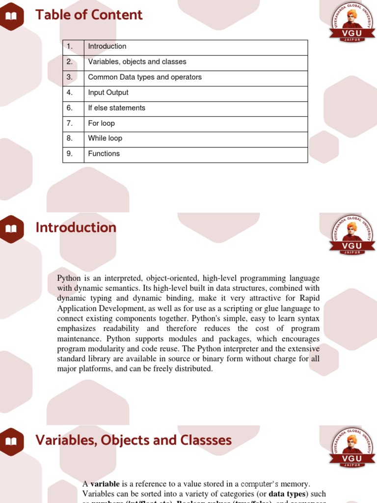 Presentation On 'Python' | PDF | Object (Computer Science) | Programming