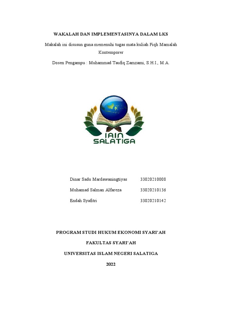 Pengertian dan Implementasi Wakalah | PDF | Karier & Perkembangan ...