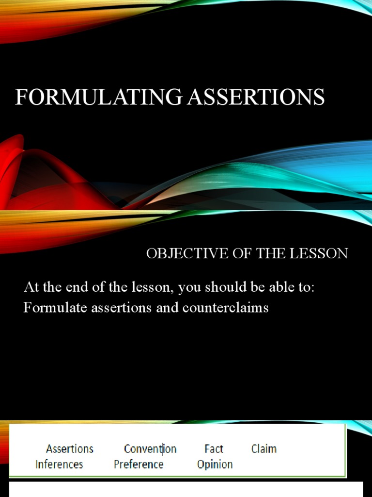 Formulate Assertions and Counterclaims | PDF