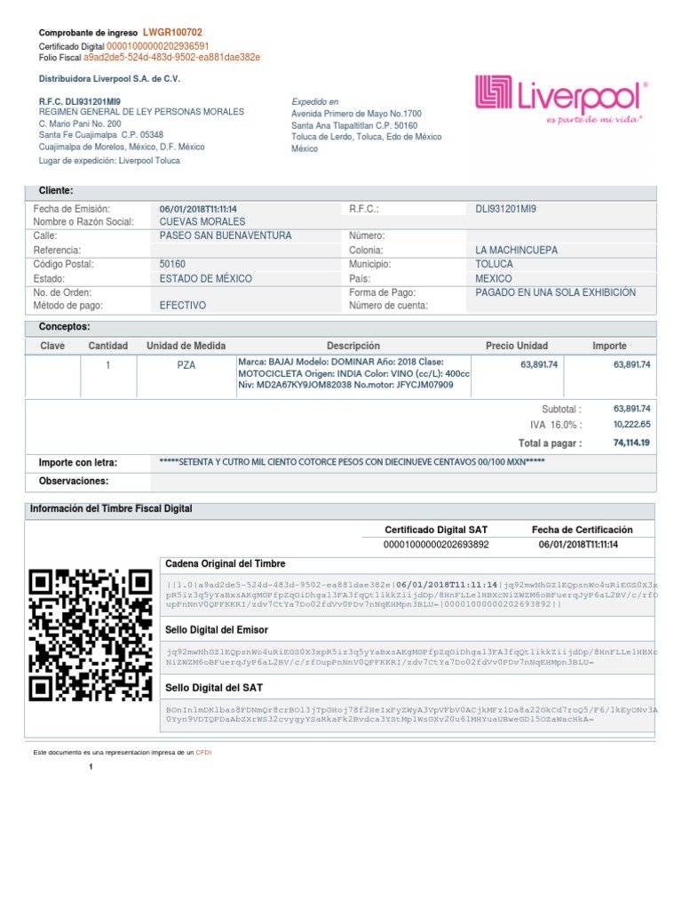 Factura Electro Nica | PDF