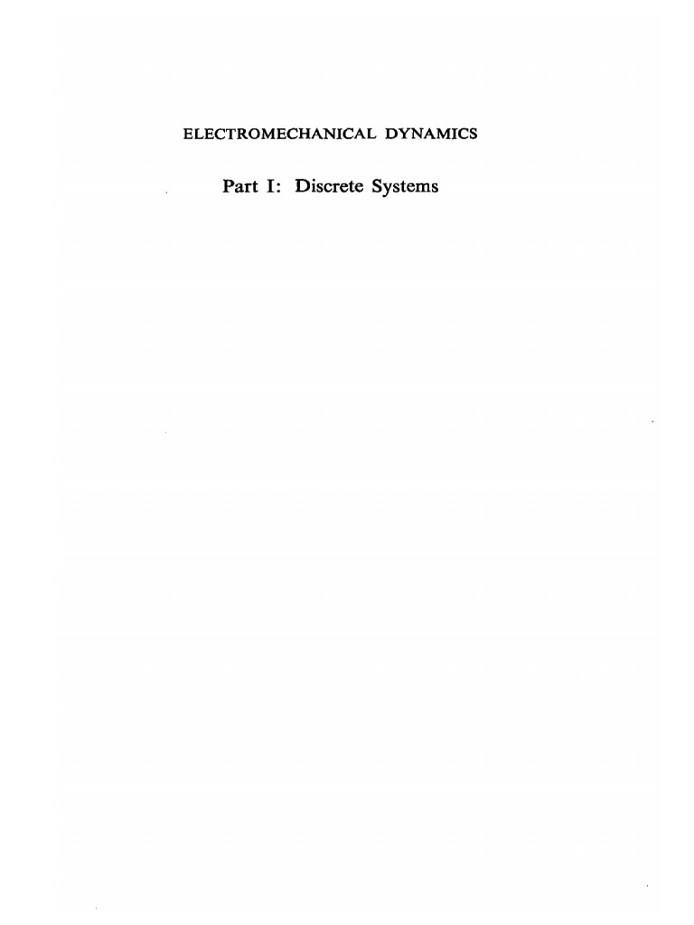 2 Electromechanical Dynamics I | PDF | Waves | Fluid Dynamics