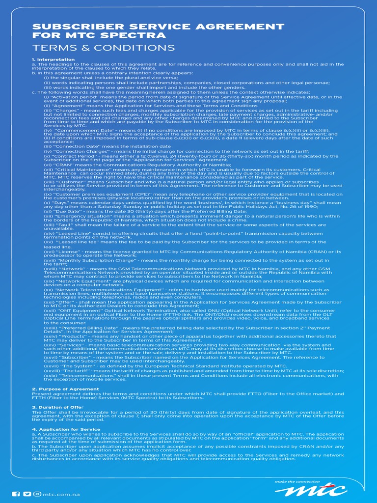 MTC Spectra Subcriber | PDF