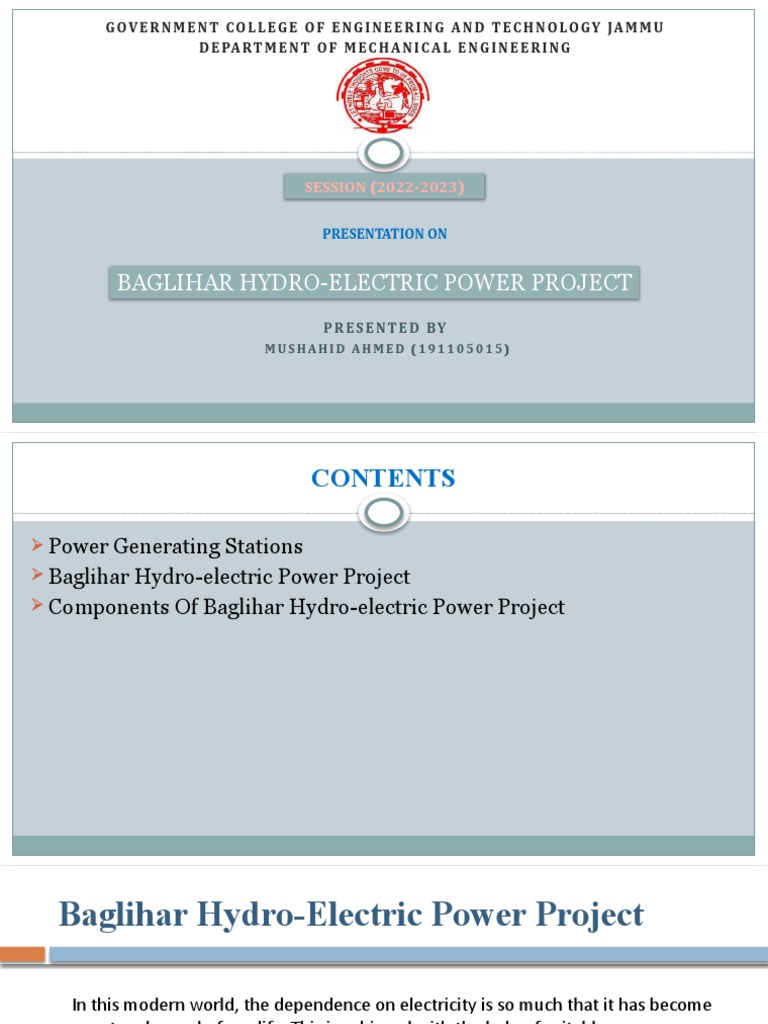 Internship Ppt Full It 2023[369] | PDF | Turbine | Dam