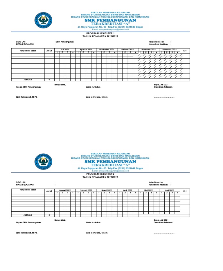 Format Program Semester | PDF