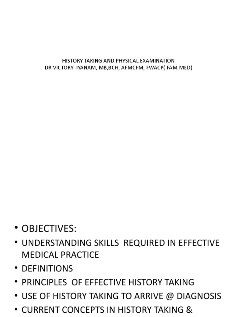History Taking And Physical Examination Pdf Physical Examination