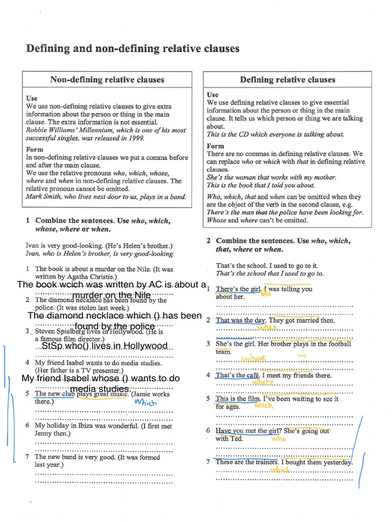 Relative Clauses - Extra Practice | PDF