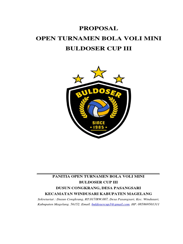 Proposal Turnamen Voli Mini Buldoser Cup III | PDF