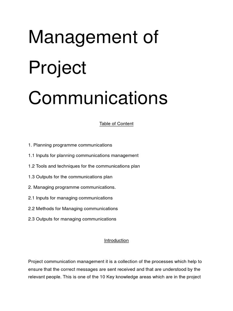 Management of Project Communication Pub3711 | PDF | Communication ...