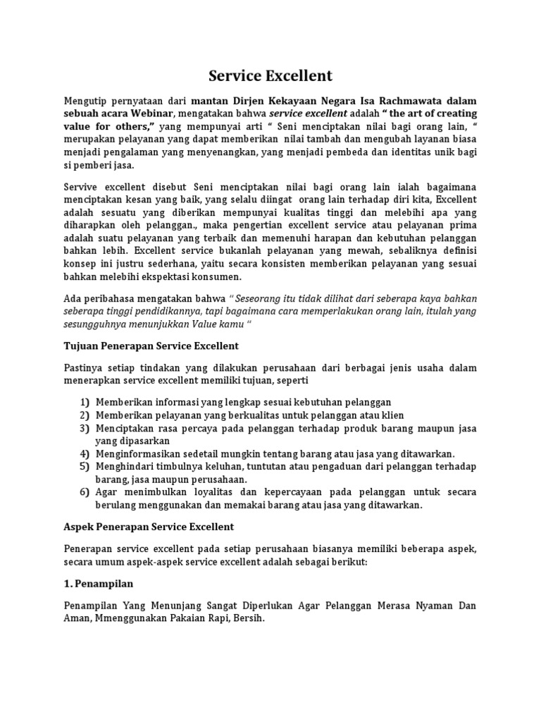 Materi Service Excellent | PDF | Bisnis