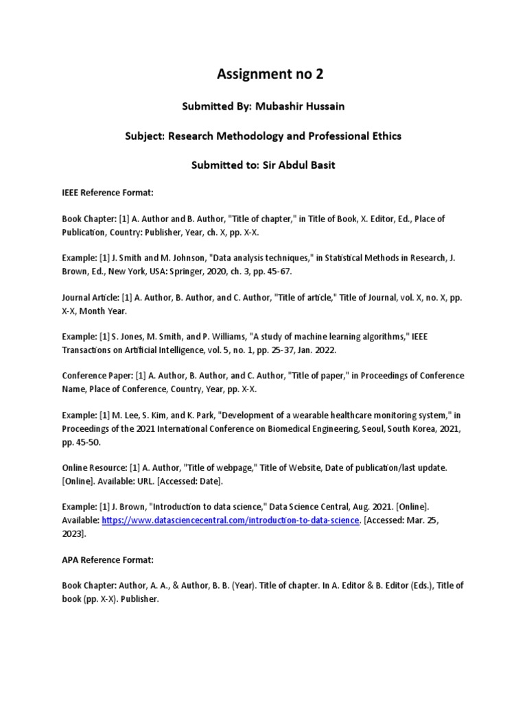 Assingment 2 | PDF | Machine Learning | Apa Style