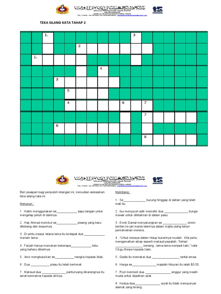 Teka Silang Kata Tahap 2 | PDF
