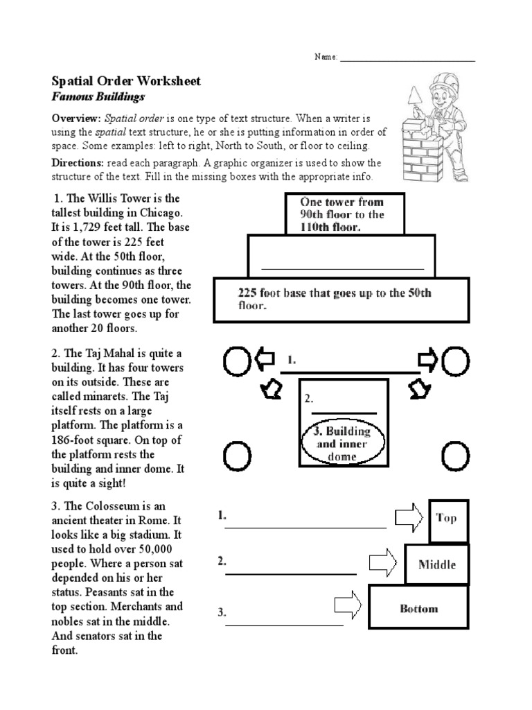 Spatial Order Worksheet | PDF
